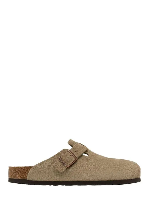 BIRKENSTOCK Boston Soft Footbed Suede Clogs - Tan