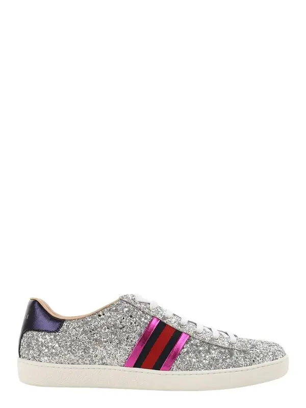 Gucci Ace Glitter Sneakers - Silver