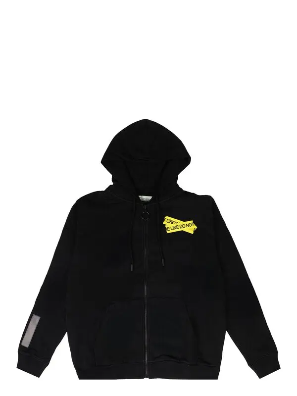 Off-White Fire Tape Zip-up Sweater - Black