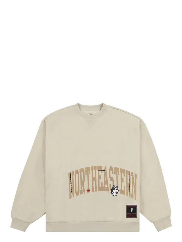 CACTUS JACK BY TRAVIS SCOTT Cactus Jack Northeastern University Crewneck Travis Scott X Mitchell & Ness - Tan