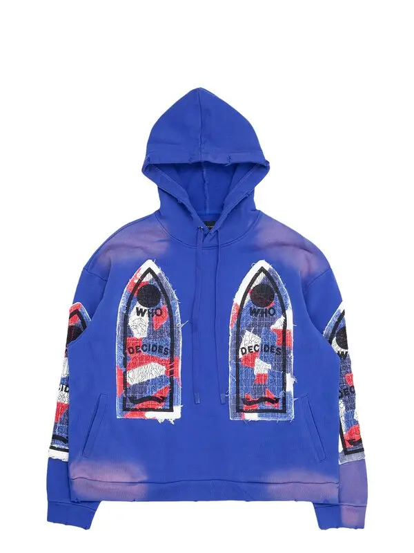 WHO DECIDES WAR BY EV BRAVADO Glory Fabricated Hooded Pullover - Blue
