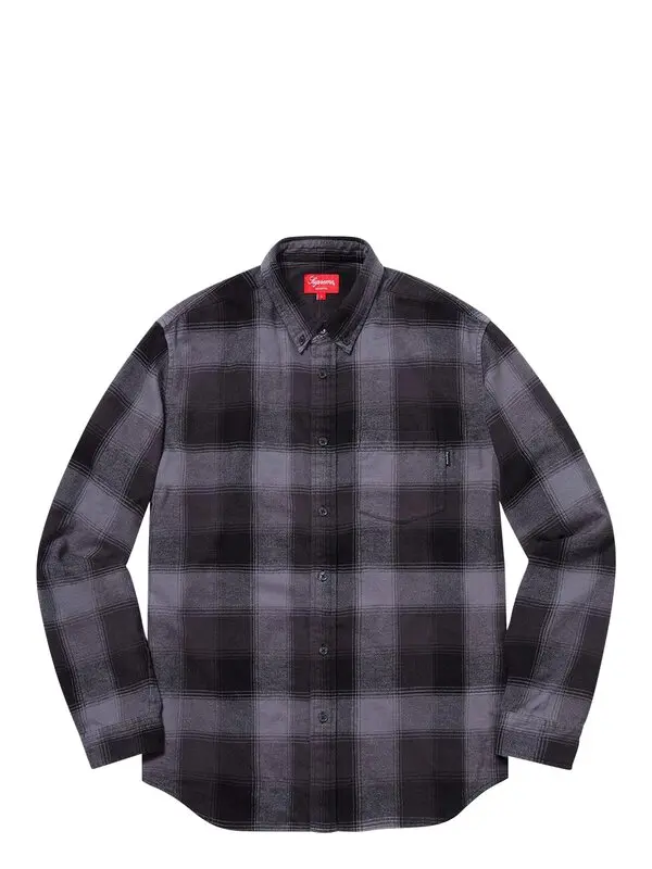 Supreme Shadow Plaid Flannel Shirt - Black
