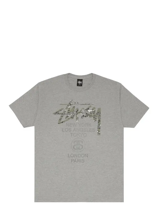 StÜssy World Tour Camo Tee - Grey