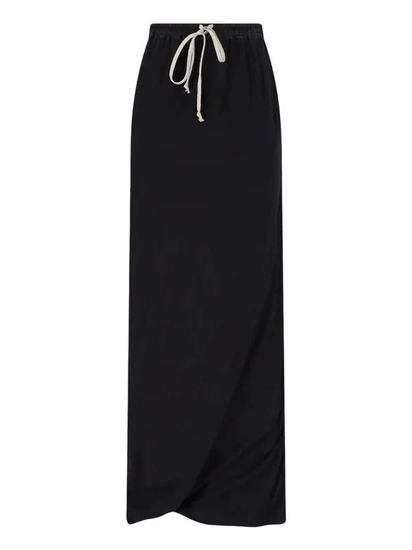 Rick Owens Jersey Pull On Pillar Skirt - Black