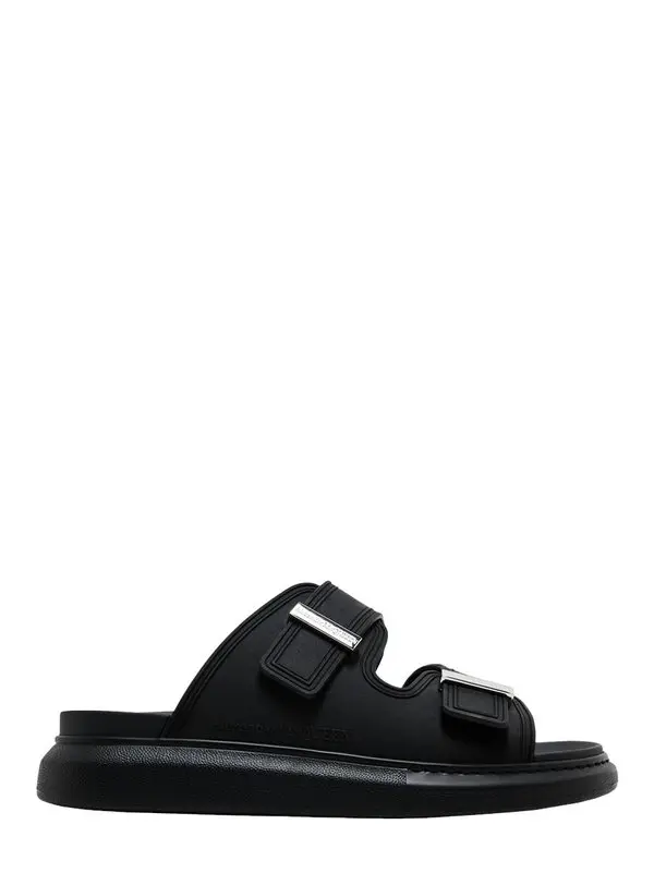 Alexander McQueen Hybrid Double Buckle Sandal - Black