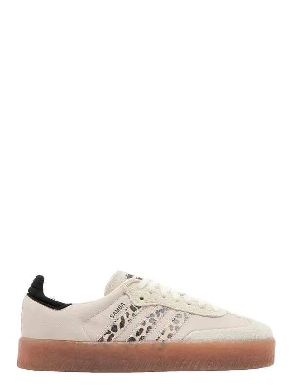 Adidas Sambae Leopard-print Sneakers - Cream