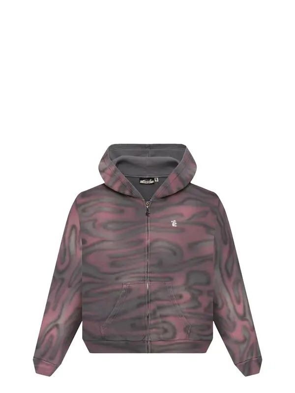 HELLSTAR Path To Paradise Airbrush Zip-up Hoodie - Pink