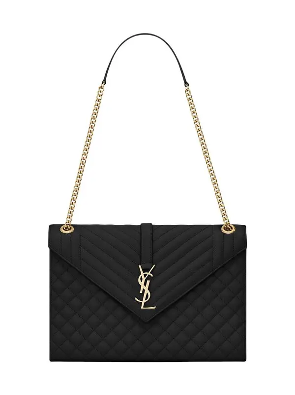 Saint Laurent Large Envelope Chain Bag - Black