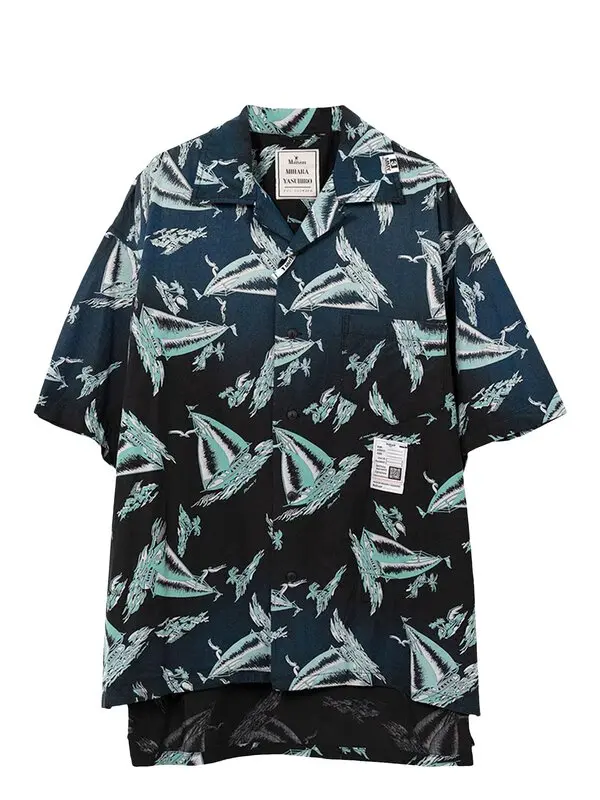 Mihara Yasuhiro Vintage Like Aloha Short-sleeve Shirt - Black