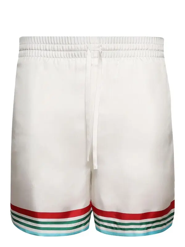 Casablanca Casa Way World Series Silk Shorts - White