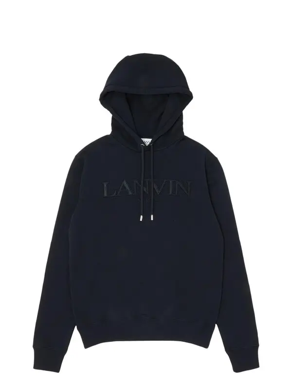 LANVIN Curb Long Fleece Eusebio Hoodie - Black