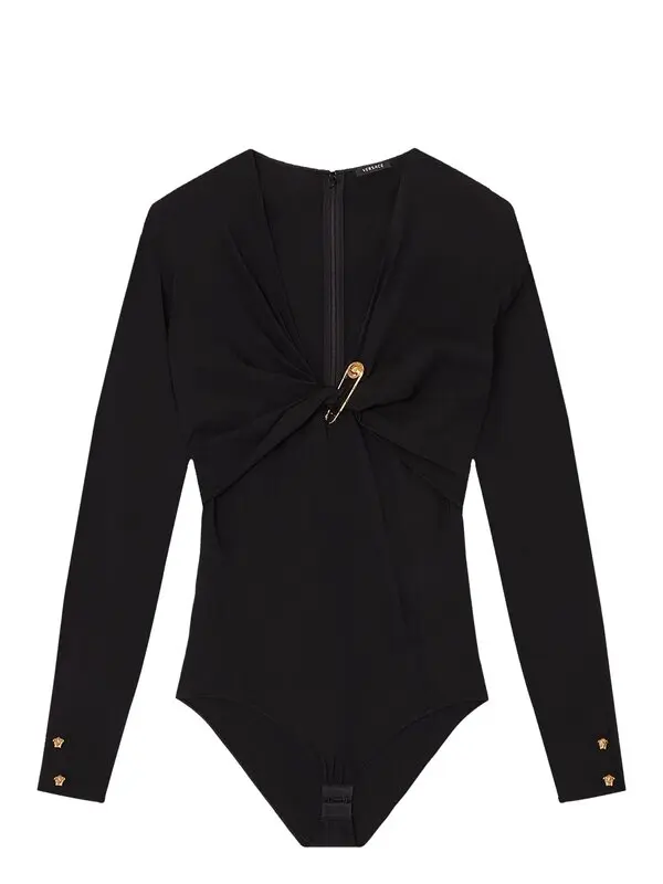 Versace Safety Pin Bodysuit - Black