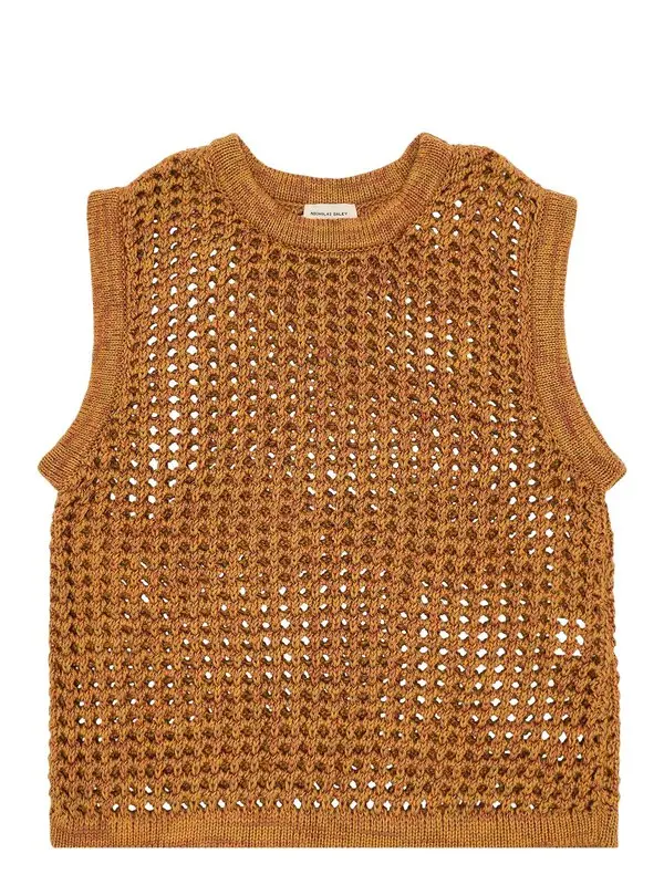 NICHOLAS DALEY Crochet Knit Vest - Orange