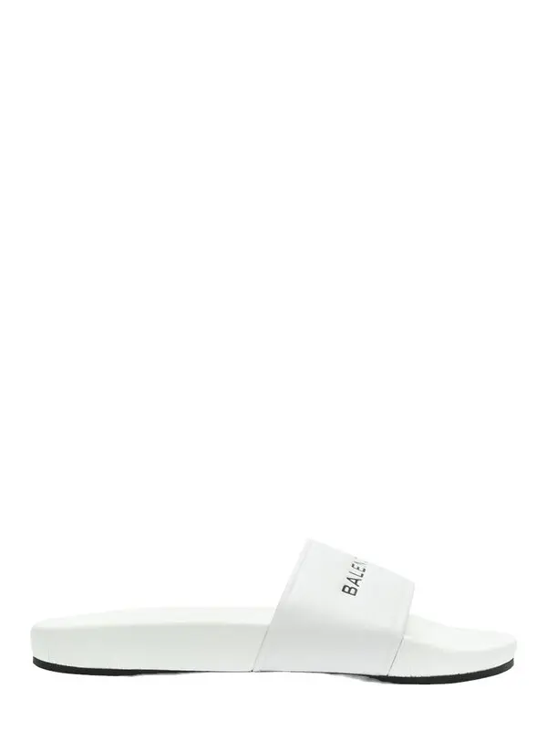 Balenciaga Logo Slides - White