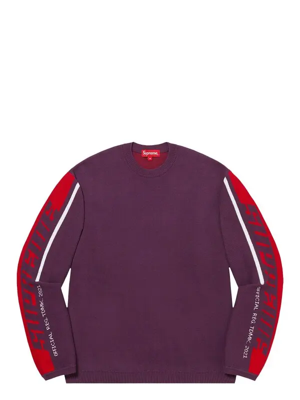 Supreme Sleeve Stripe Sweater - Purple