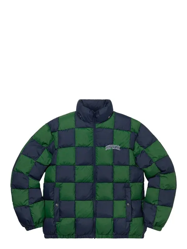 Supreme Checkerboard Puffy Jacket - Blue
