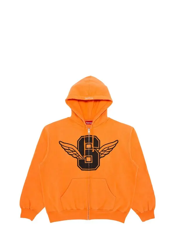 Supreme Wings Zip Up Hooded Sweatshirt - Orange