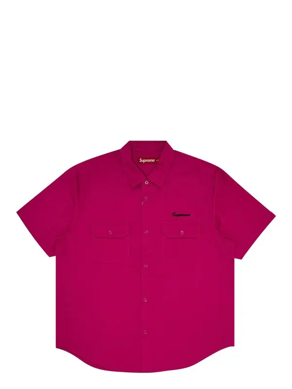Supreme Rhinestone Pin Up Work Shirt - Pink
