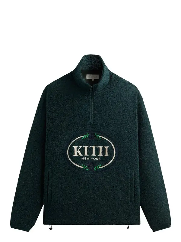Kith Tweed Eric Quarter Zip Pullover - Green