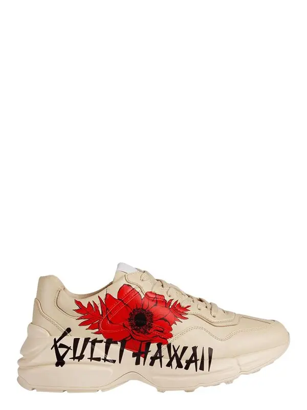 Gucci Rhyton Hawaii Poppy Print - White