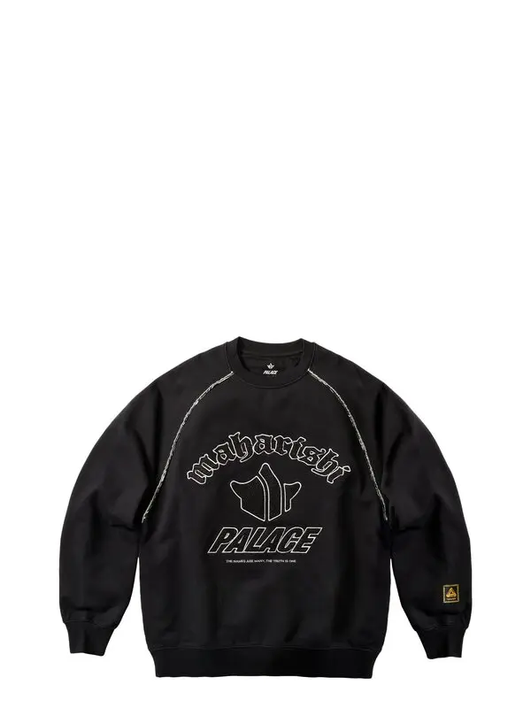PALACE X Maharishi Temple Script Crew - Black