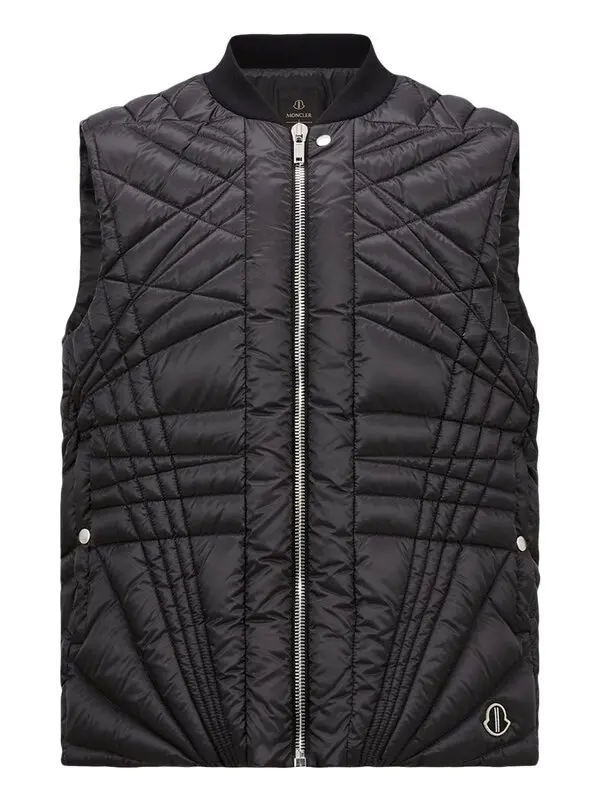 Moncler Woven Megapenta Flight Vest - Black