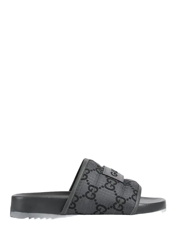 Gucci Gg Monogram Slide Sandal - Black