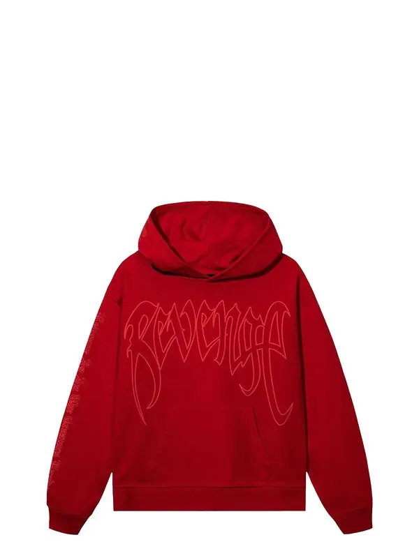 REVENGE Printed Hoodie - Red