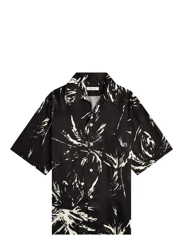 WALES BONNER Highlife Bowling Shirt - Black