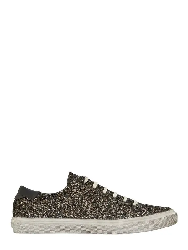 Saint Laurent Bedford Glitter Low Top Sneaker - Black