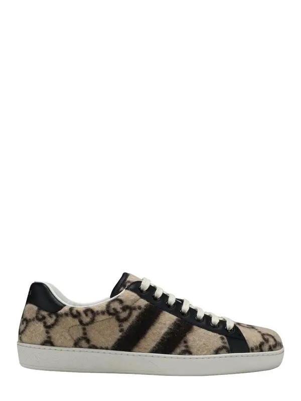 Gucci Gg Wool Ace Sneakers - Tan
