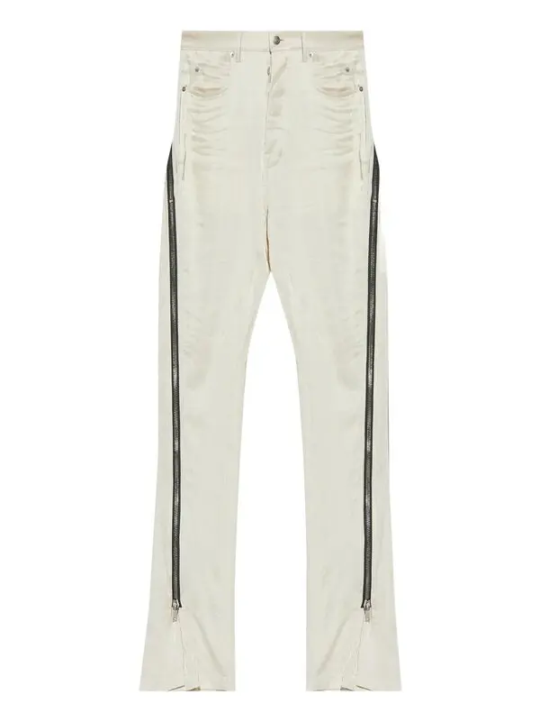 Rick Owens Bolan Banana Zip Pants - White