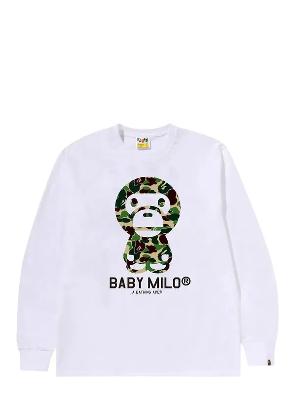 A BATHING APE Abc Camo Baby Milo Long-sleeve Tee - White
