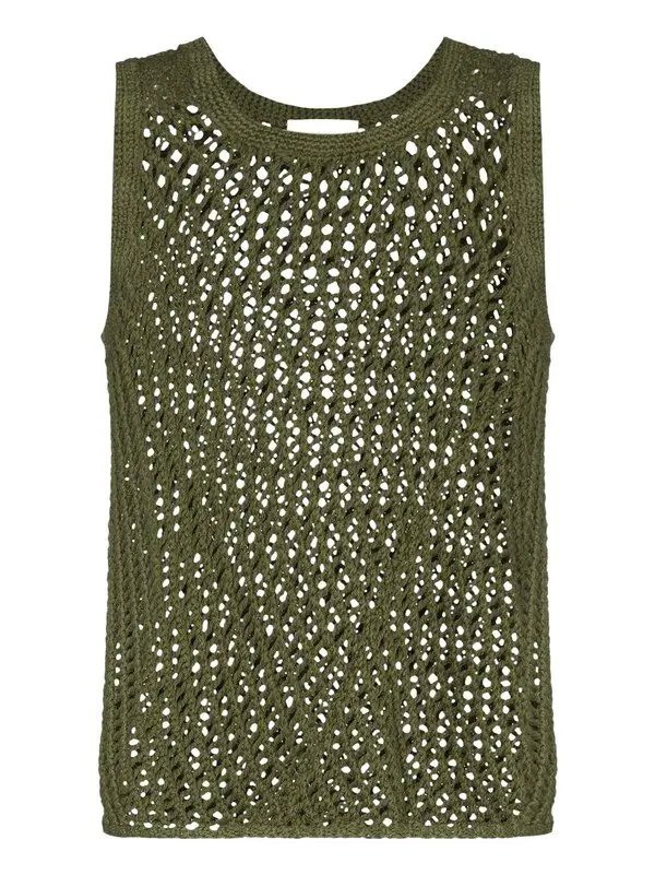 NICHOLAS DALEY Hand Crocheted Vest - Green