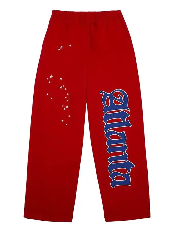 SP5DER Atlanta Open Leg Sweatpants - Red