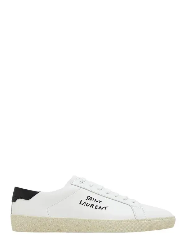 Saint Laurent Sl-06 Court Leather Sneakers - White