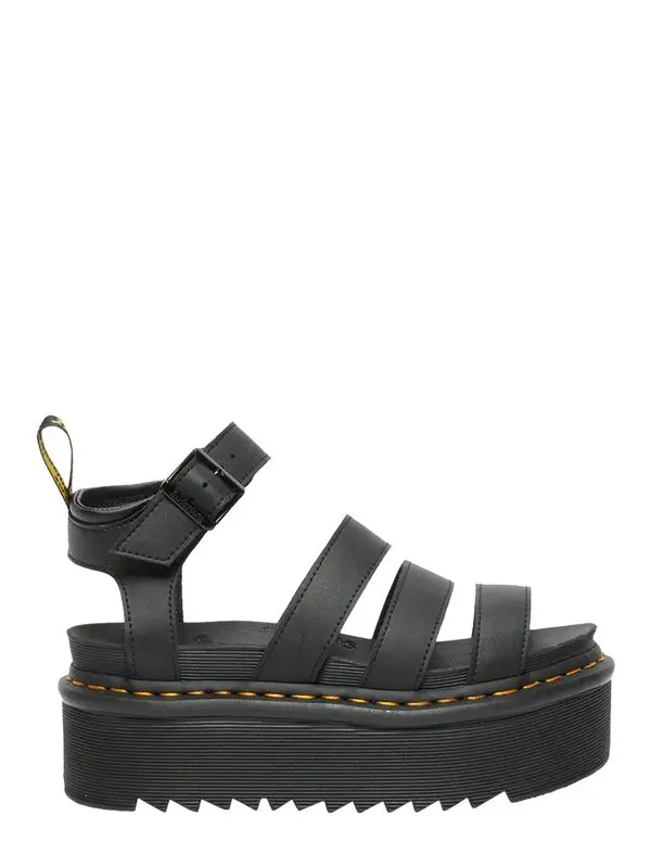 Dr. Martens Blaire Hydro Leather Platform Sandals - Black