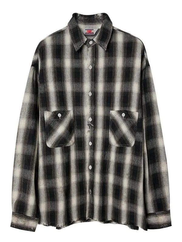 SAINT MXXXXXX Frnnl Checked Shirt - Black