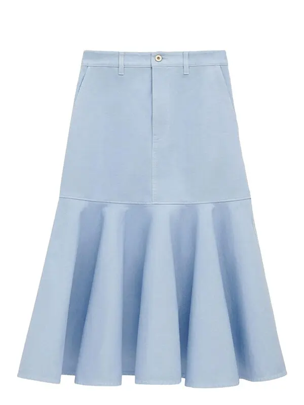 Loewe Flared Hem Midi Skirt - Blue