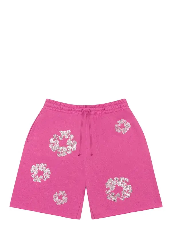 DENIM TEARS Cashmere Swarovski Cotton Wreath Shorts - Pink
