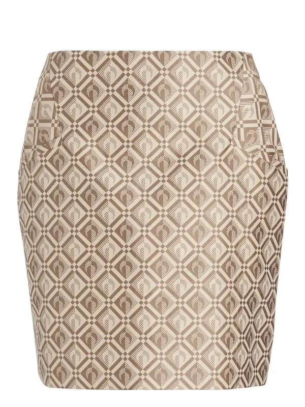 MARINE SERRE Moon Diamant Regenerated Jacquard Mini Skirt - Tan