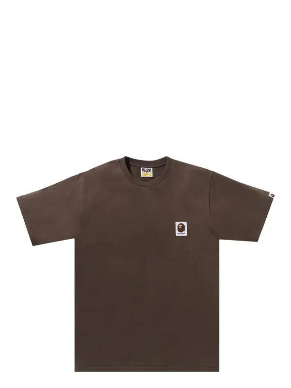 A BATHING APE Ape Head Label Tee - Brown