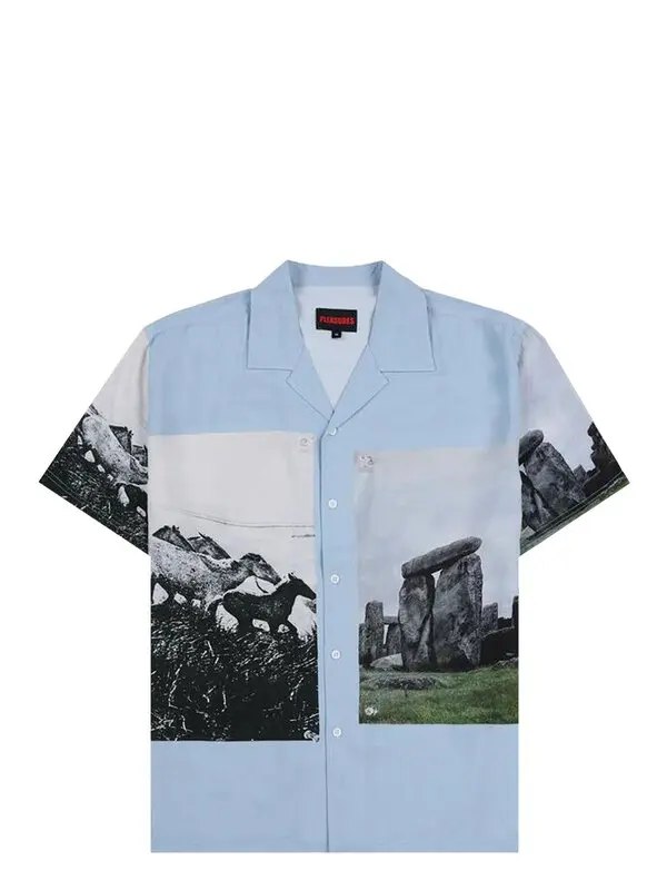 PLEASURES Stone Horse Button Down - Blue