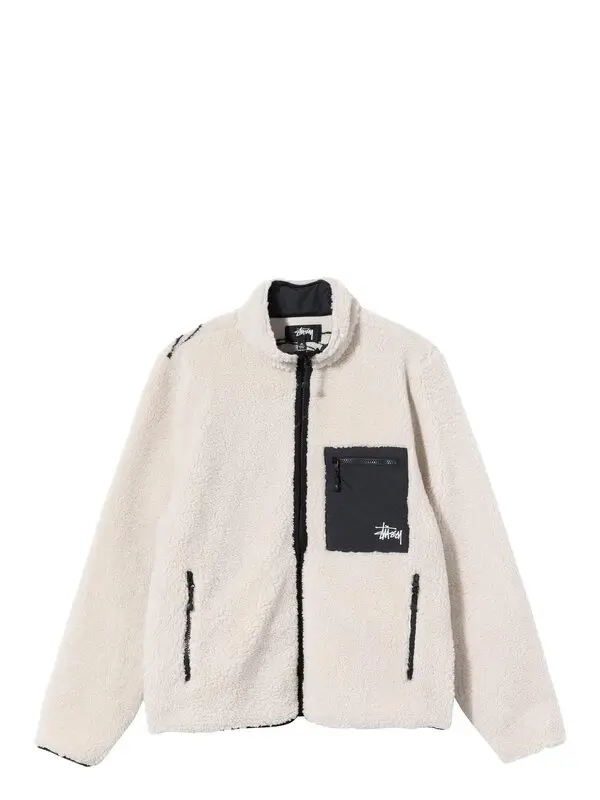 StÜssy Jacquard Sherpa Jacket - Cream