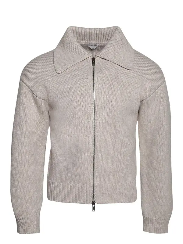 Bottega Veneta Zip-up Knitted Cardigan - Grey