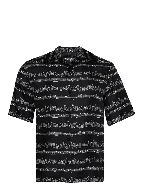 Amiri Jazz Band Bowling Shirt - Black