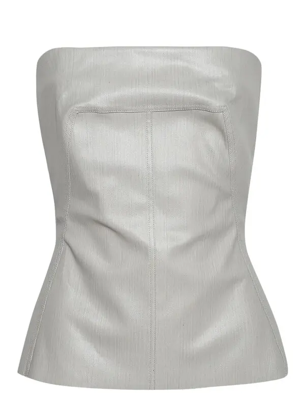 Rick Owens Denim Bustier Top - Grey