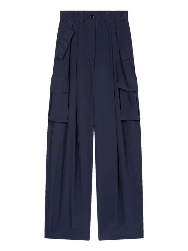 Dries Van Noten Viscose Cargo Pants - Blue