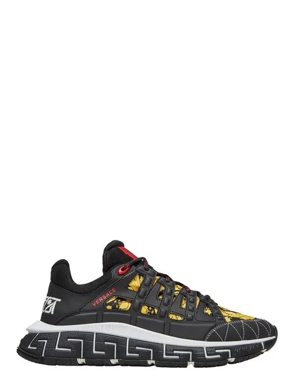 Versace Trigreca Barocco Print Sneakers - Black