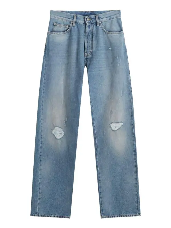 Palm Angels Monogram Loose Jeans - Blue
